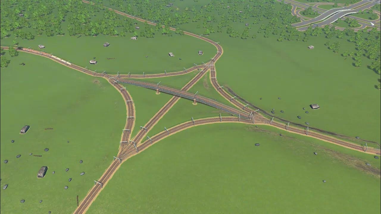 4-Way Train Intersection - Cities: Skylines - YouTube
