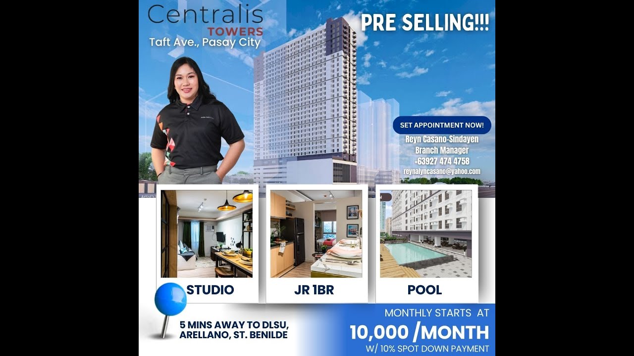 CENTRALIS TOWERS Avida Land pre selling condo in Taft ave.Near premier ...