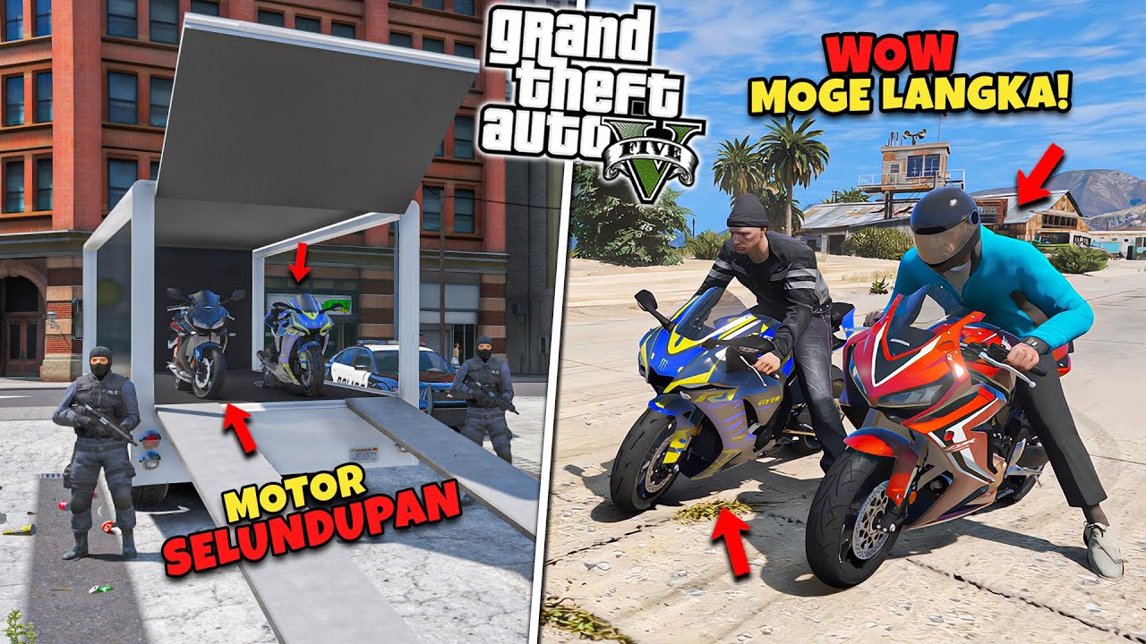 Misi Epic Mencuri MOTOR MOGE LANGKA Selundupan Polisi - GTA 5 MOD - YouTube