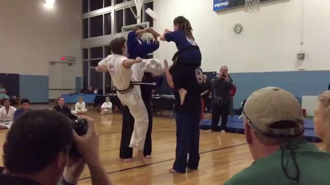Double Stack Board Break - Slow Motion 240 fps - Kinney Karate 2014 ...