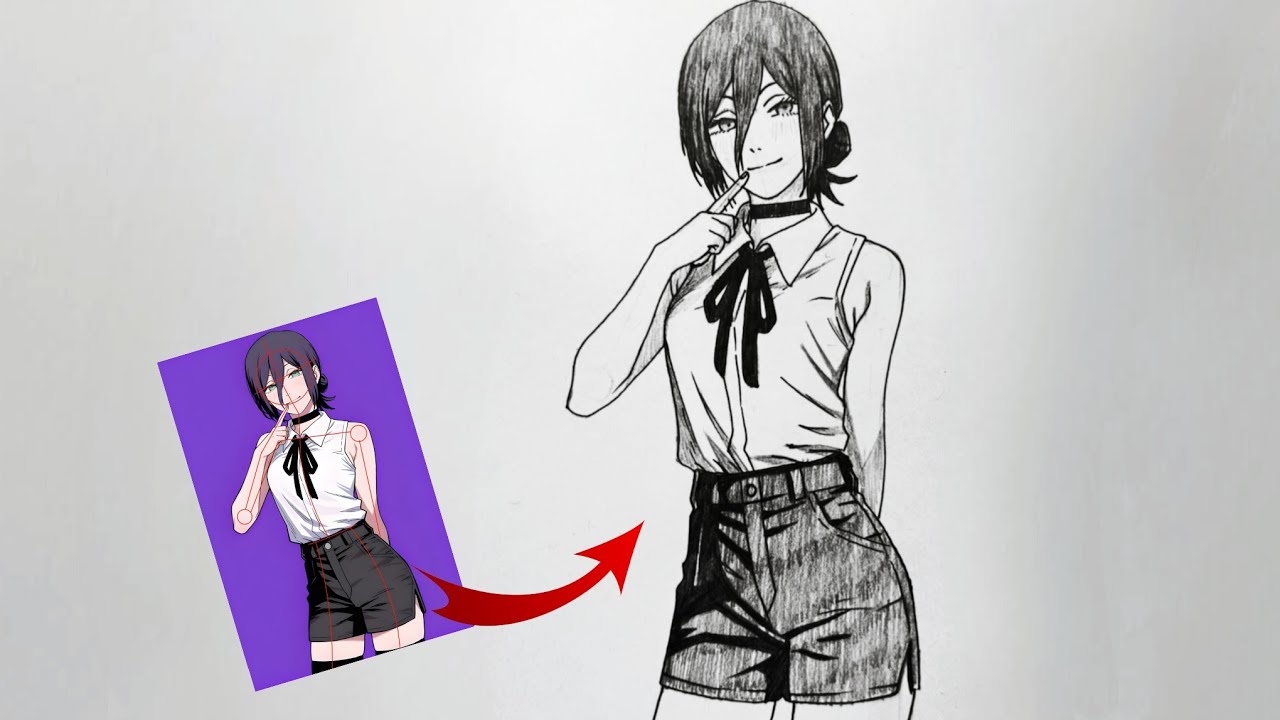 How to Draw Reze from Chainsaw Man (Step by Step Tutorial) - YouTube