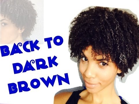 Dying Natural Hair From Light brown to Dark Brown! - YouTube