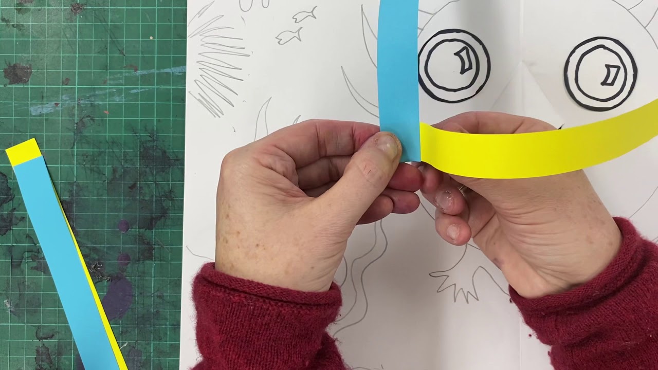 How to make concertina springs and eyes for a pop up sea creature - YouTube