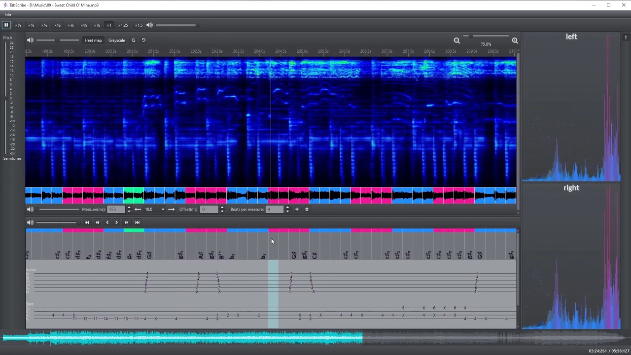 TabScribe - pre-alpha - track backed by guitar tab playback - YouTube