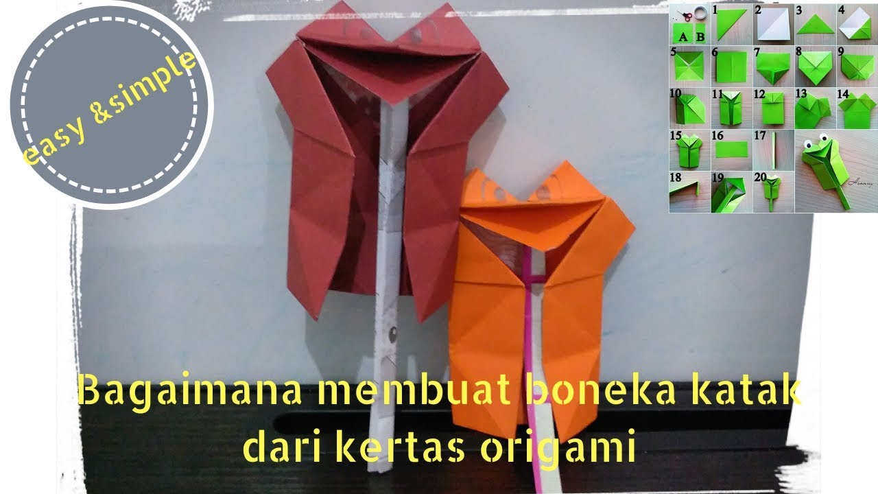 Easy Origami : how to make a stuffed frog (Boneka Katak) origami - YouTube