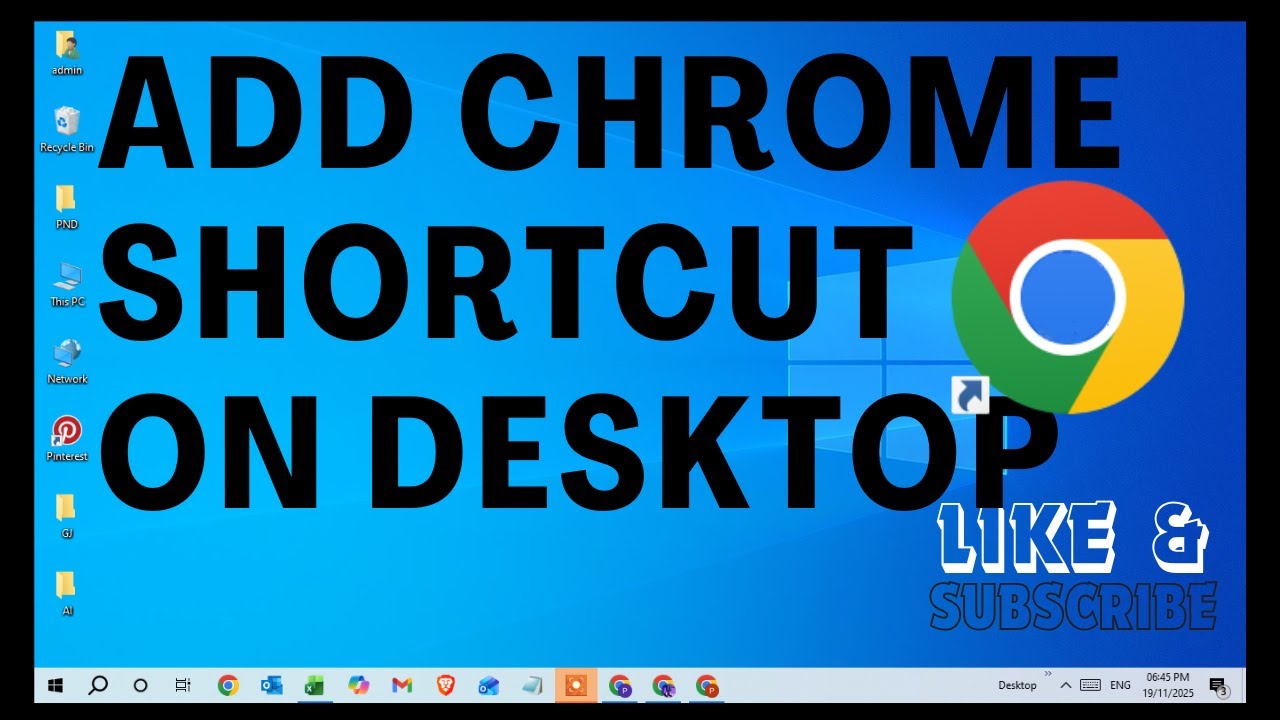 How To Add Chrome Shortcut On Desktop - YouTube