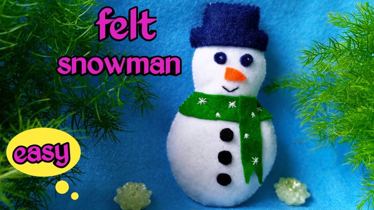 Boneka salju flanel // cara mudah membuat boneka salju flanel // easy ...