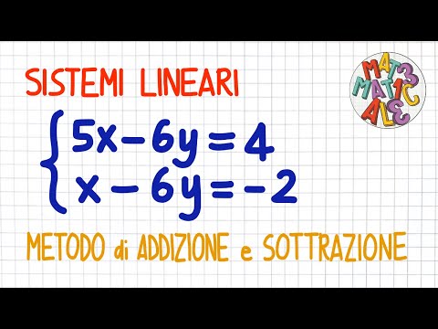 Come si risolve un SISTEMA lineare con il METODO DI ADDIZIONE E ...