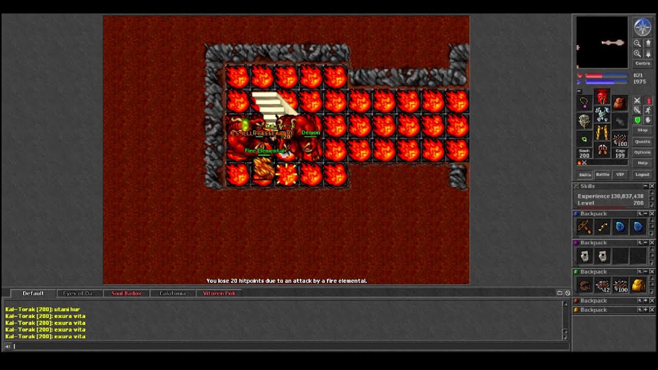 Old Tibia - Kal-Torak RP 200 Solo Demon Hunt (Xantera 7.81 2006) - YouTube