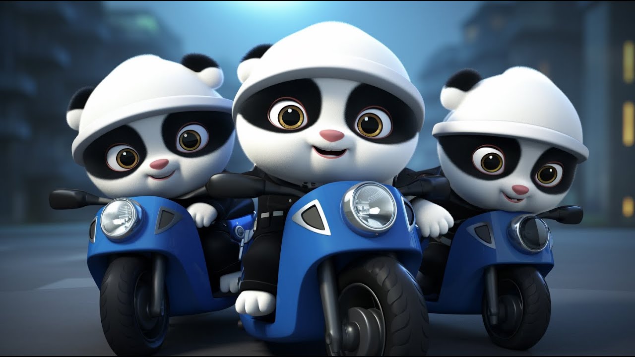 Trío adorable pandas en scooter - Viola Kids Cartoon Español - YouTube
