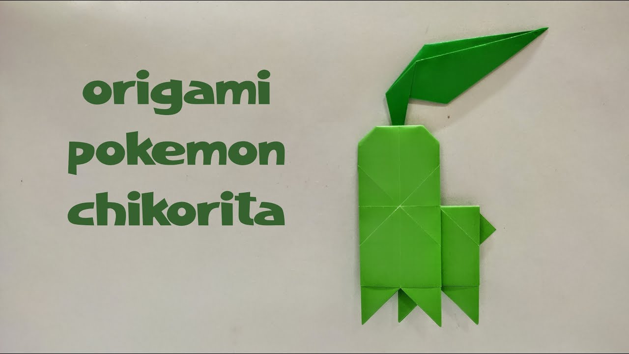 How To Fold an Origami Pokemon Chikorita Easy (Pokemon Go) - YouTube