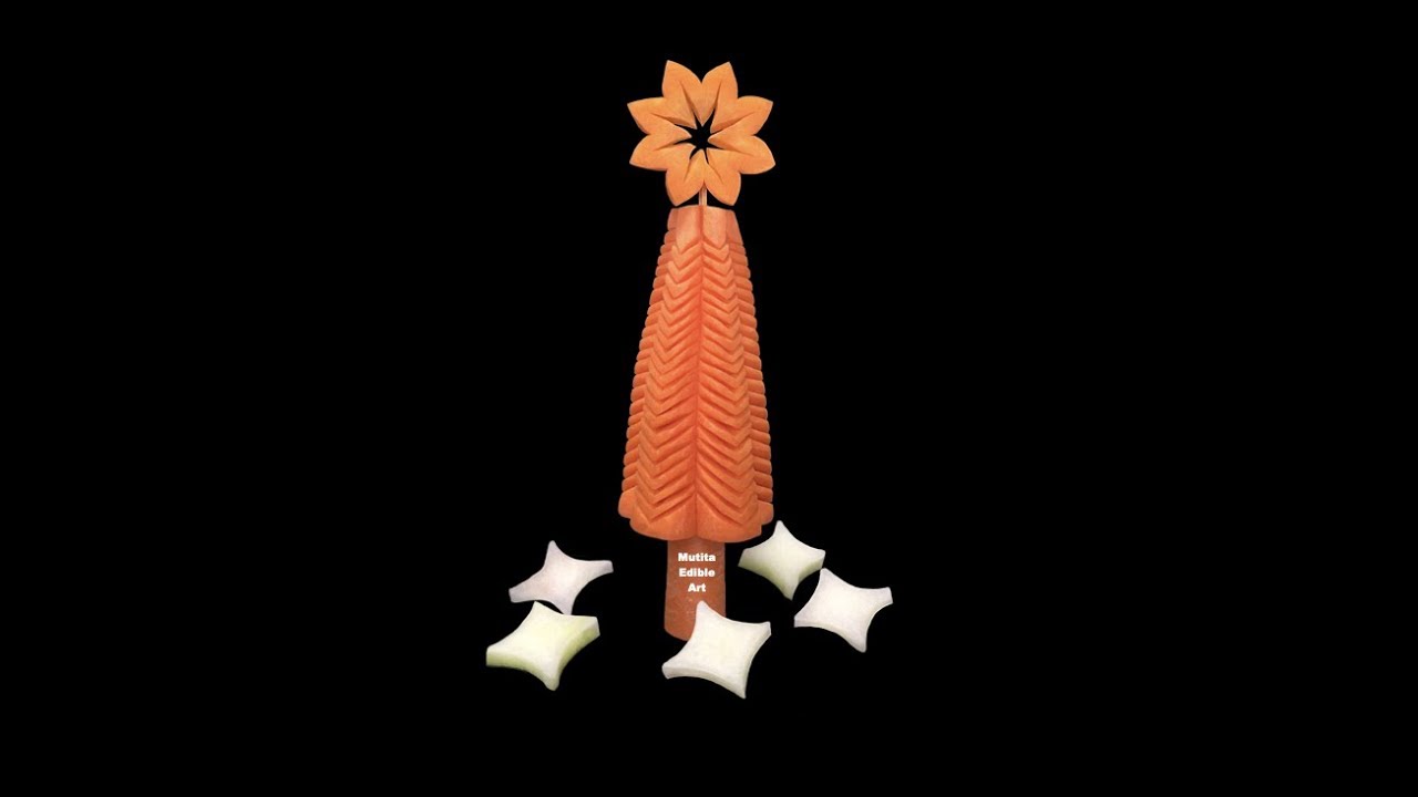 Art In Carrot Christmas Tree | Beginners Lesson 177 | Mutita Art Of ...