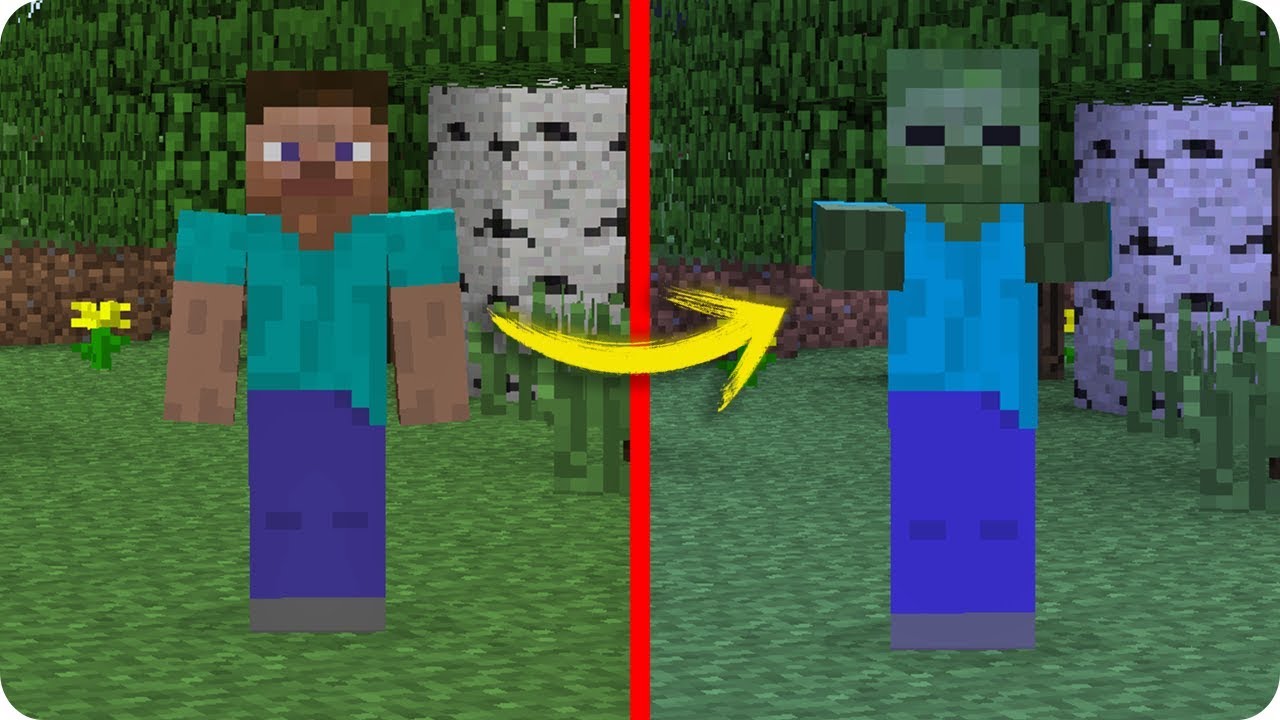 QUÉ OCURRE SI TE MUERDE UN ZOMBIE EN MINECRAFT | CÓMO TRANSFORMARSE EN ...