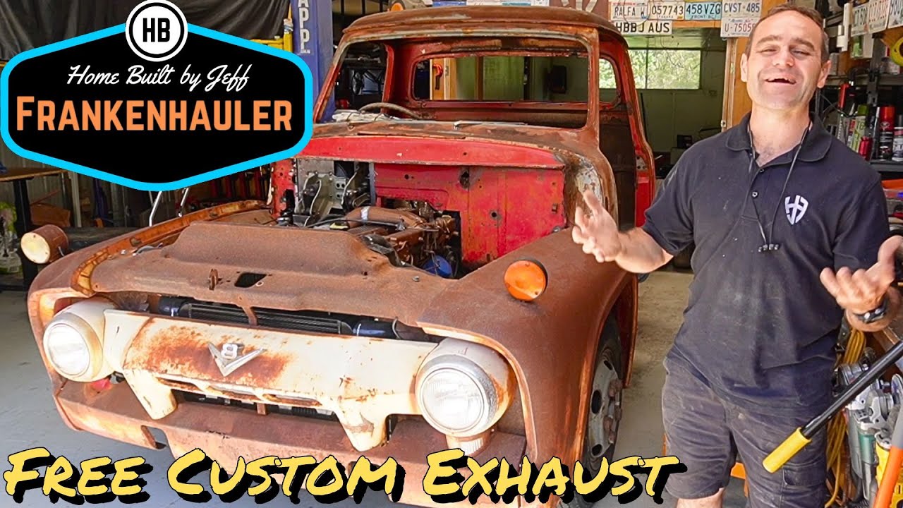Free custom exhaust - 1954 Ford F600 Car Hauler Build part 28 - YouTube