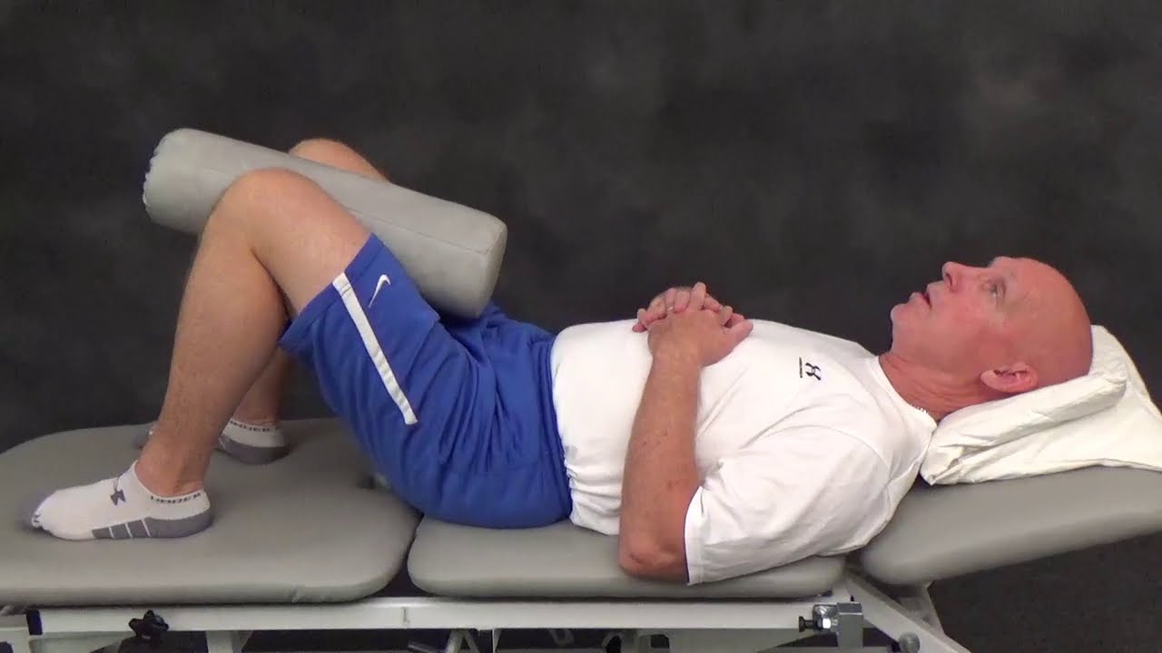 Hip - Isotonic and Isometric Pillow Squeeze Exercise in Hooklying - YouTube