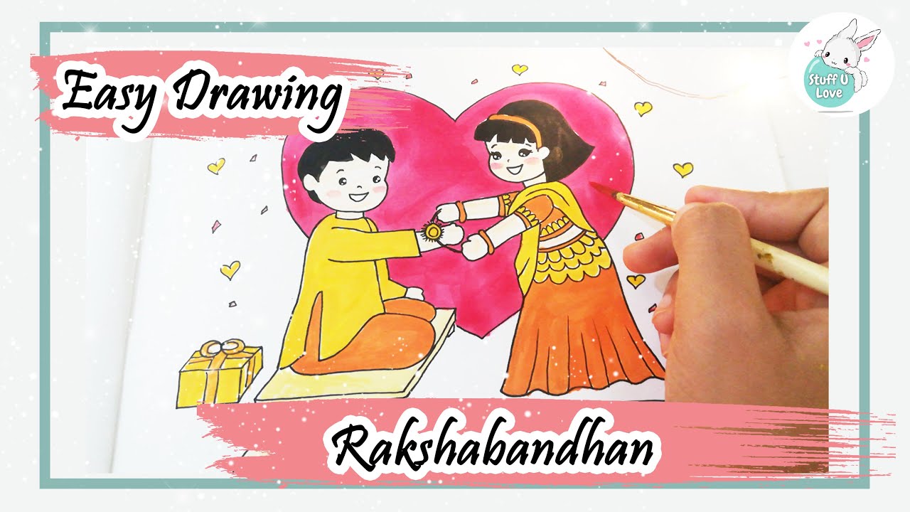 How to draw easy Raksha Bandhan drawing & painting step by step ...
