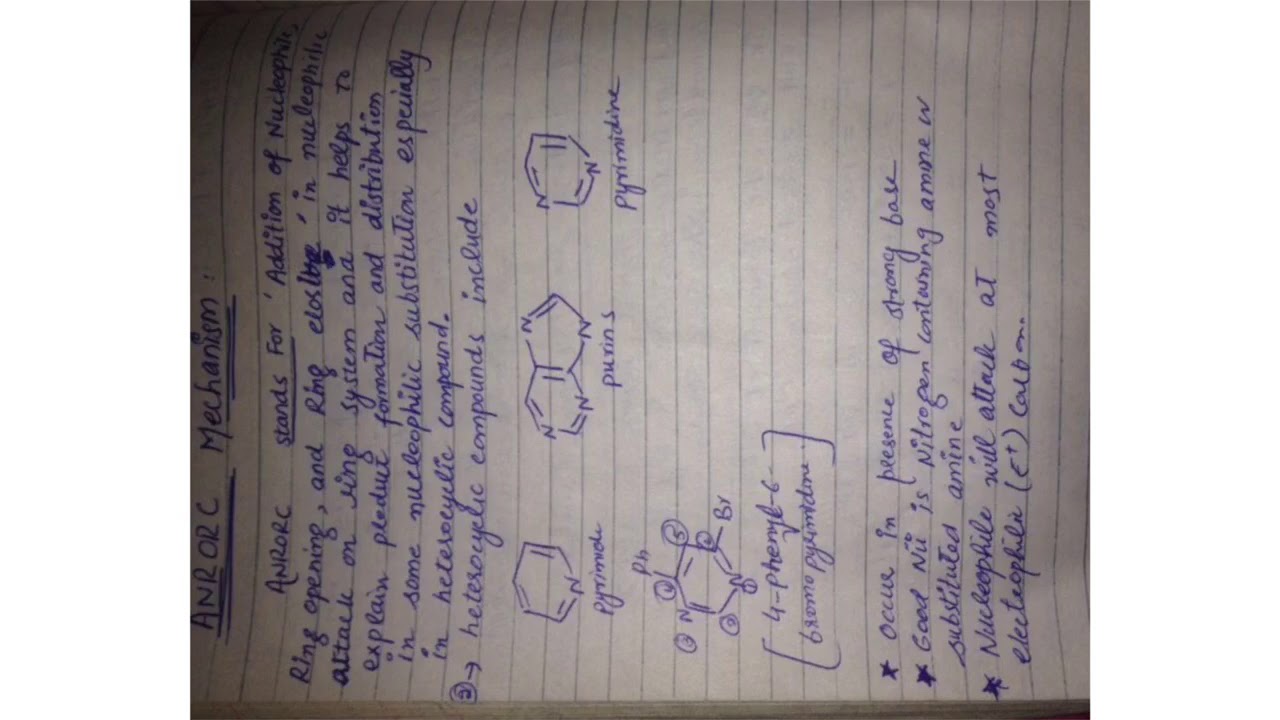 ANRORC Mechanism hand written notes - YouTube