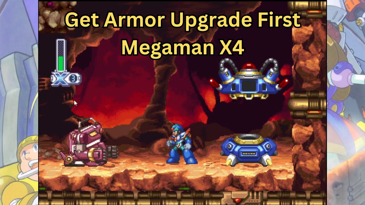How To Get Armor Upgrade First In Megaman x4 (Magma Dragoon Stage ...