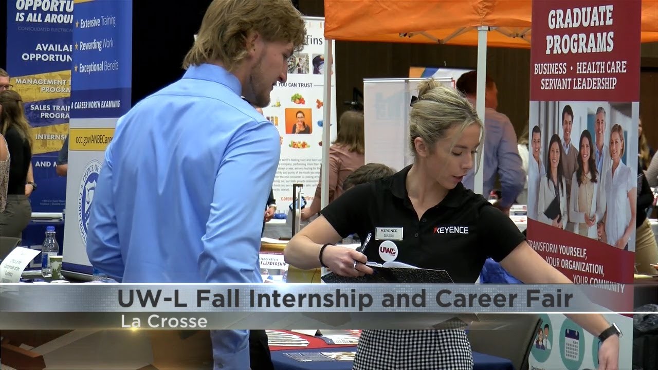 UW-L Students get the chance to meet with area employers - YouTube