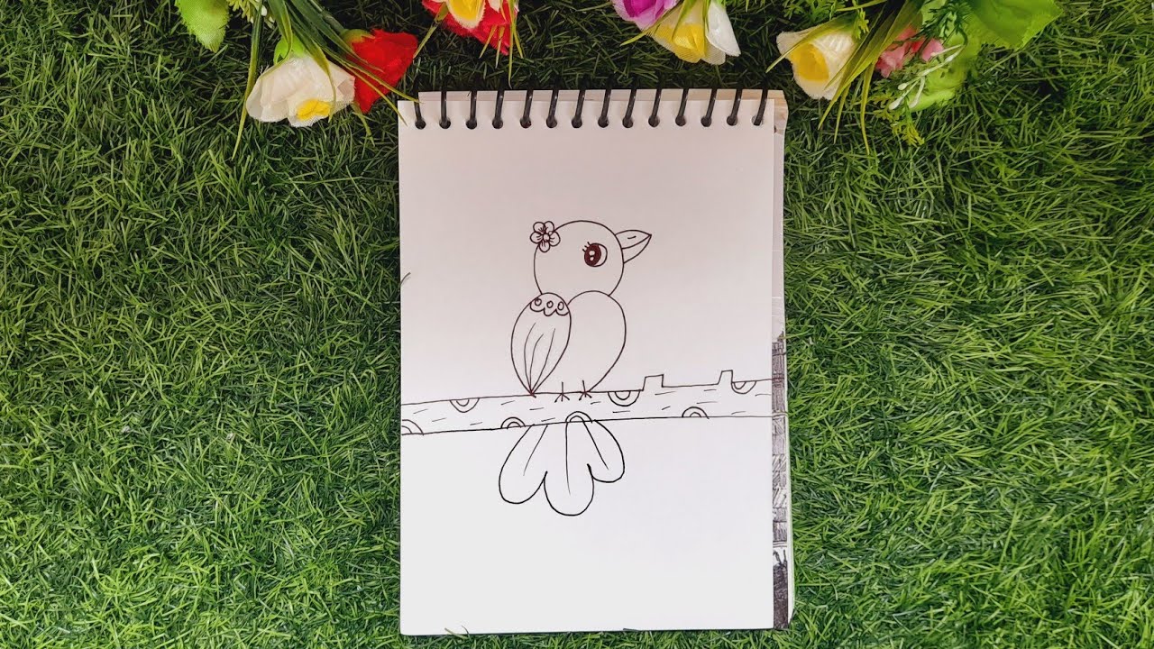 How to draw a bird with the number 22 | easy and quick bird drawing ...