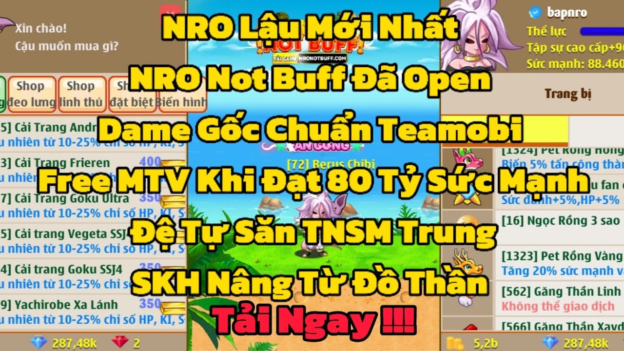 NRO Lậu Mới Nhất NRO Not Buff Đã Open Dame Gốc Free Mở Thành Viên Đệ Tự ...