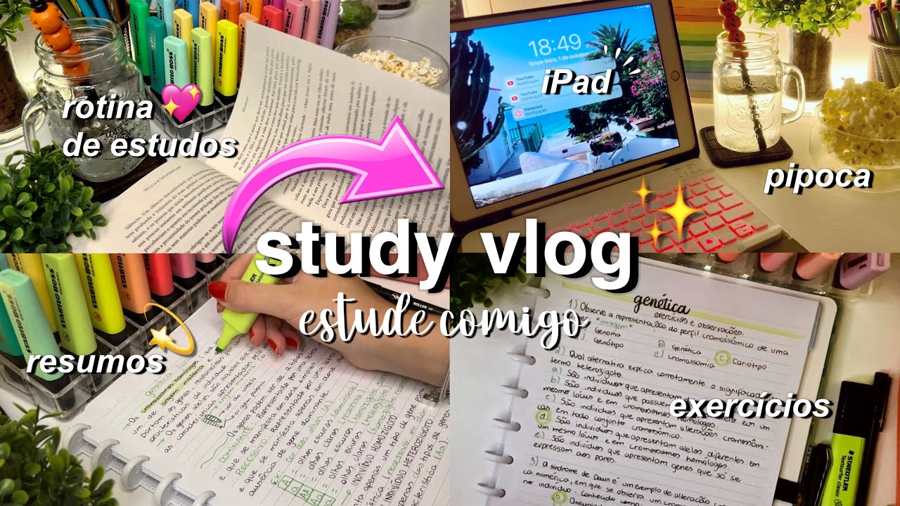 STUDY VLOG Produtivo | Estude Comigo | Noite de Estudos (narrado) - YouTube