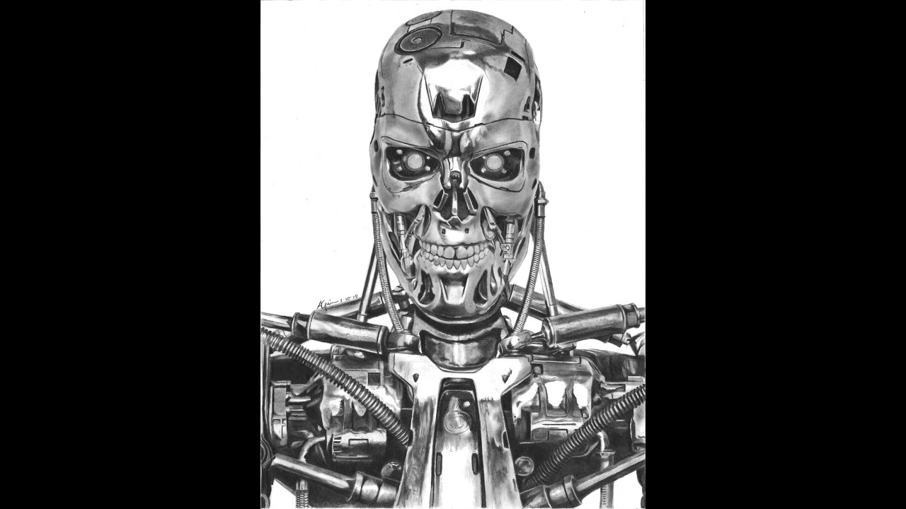 Terminator T800 Drawing Process - YouTube