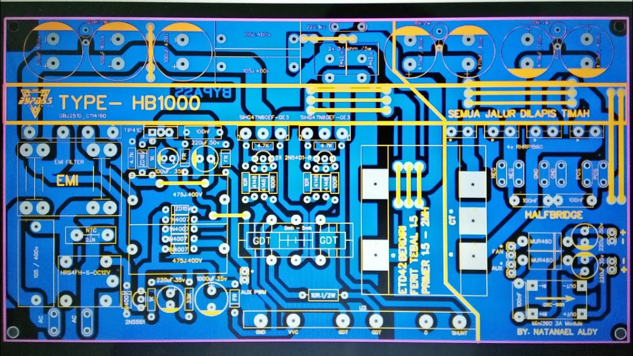 PCB SMPS HB 1000 PROTEKSI FITUR + LAYOUT - YouTube