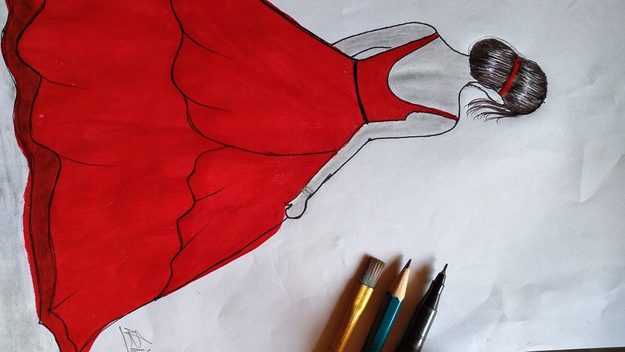 How to draw a beautiful Barbie girl drawing with pencil & calar pent,# ...