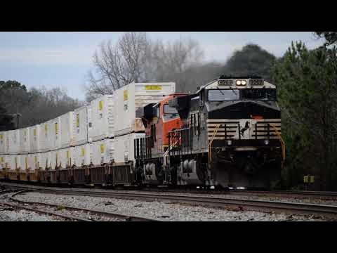 Norfolk Southern NS 283 with NS 9969 D9-40CW / BNSF 8345 ES44C4 in Wellford SC - YouTube