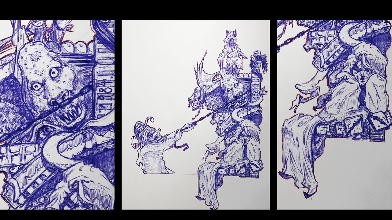 42. Benica's dream. Pen fantasy drawing - YouTube