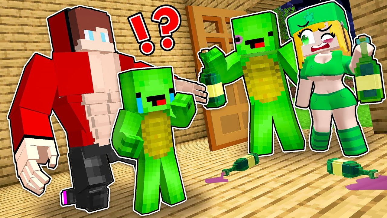 PUMPED UP JJ saved BABY MIKEY from his DRUNKEN PARENTS! EVIL FAMILY SAD ...