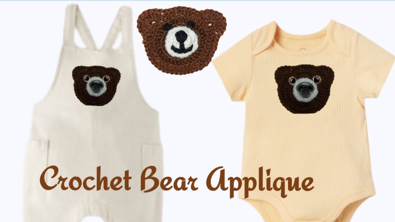 How to Crochet teddy Bear face || Crochet Teddy Bear Applique || DIY ...