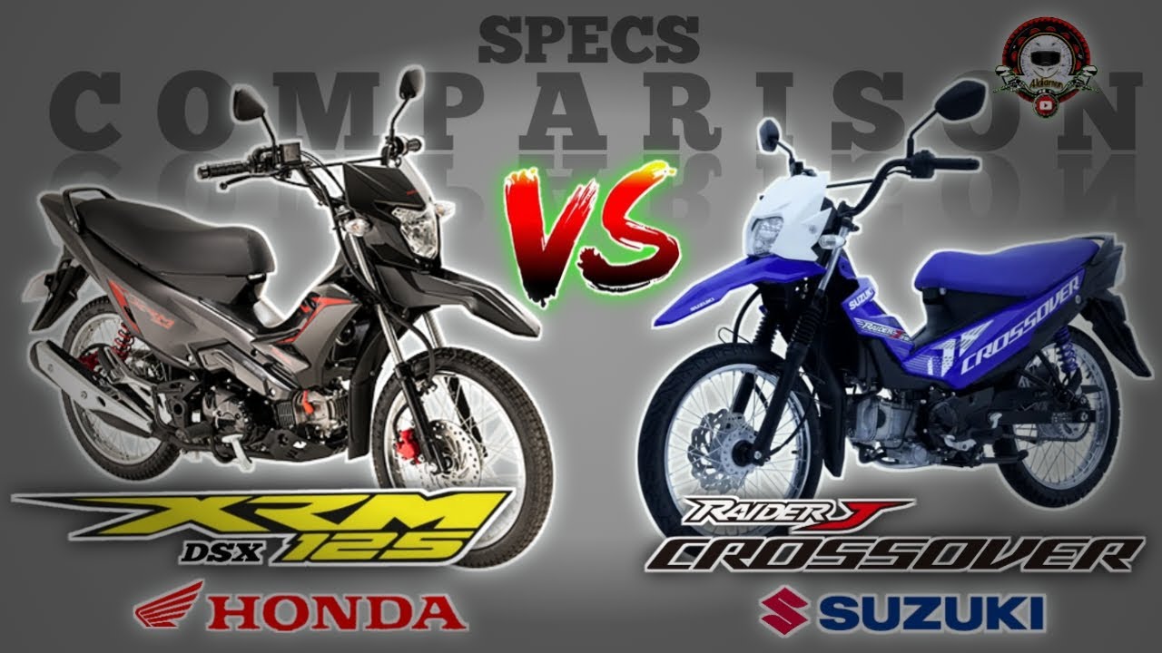 HONDA XRM 125 FI DSX vs SUZUKI RAIDER J CROSSOVER SPECS COMPARISON ...