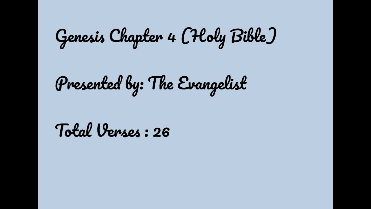 Genesis Chapter 4: Cain and Abel - A Tale of Envy and Redemption - YouTube