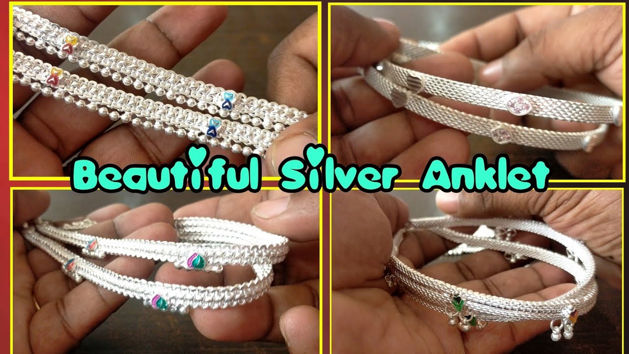 Silver Anklet Beautiful Design | Payal Design | Velli Kolusu - YouTube