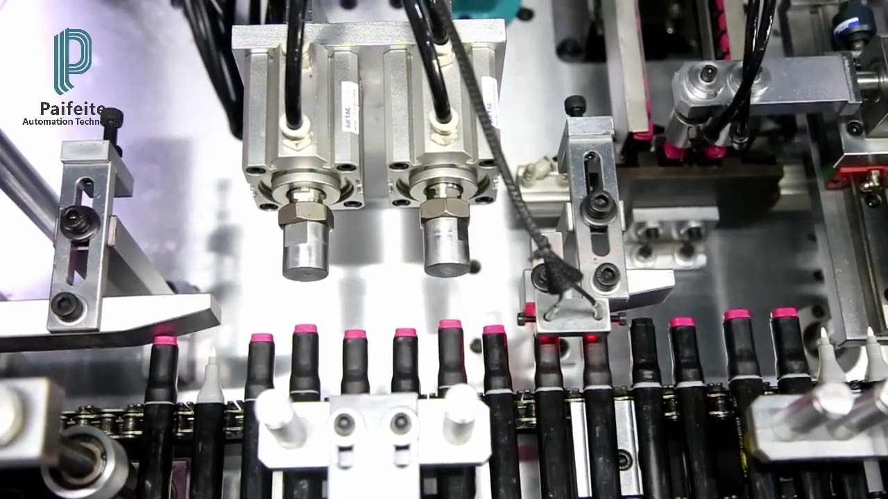 Marker pen assembly machine Dual heads - YouTube