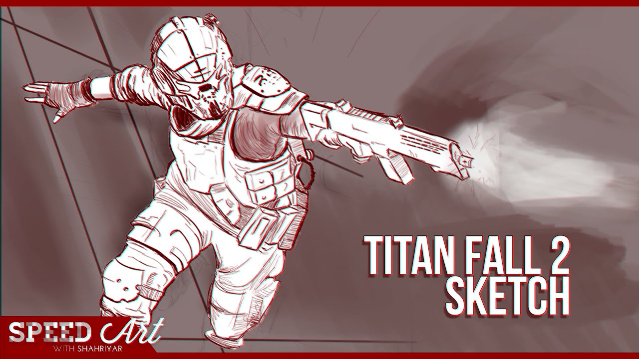 Sketching the Titan Fall 2 "Pilot" | Speed Art - YouTube