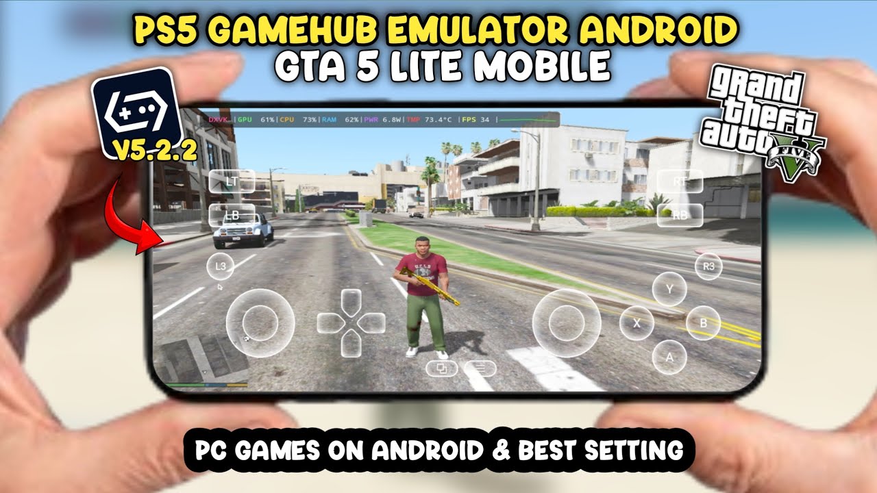 Cara Pasang & Main GTA 5 LITE Di Android Gamehub Emulator V5.2.2 ! Bisa ...