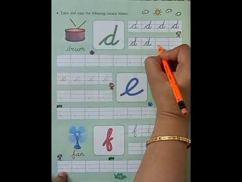 Small Cursive Alphabets - d, e, f (UKG) | KIDZ MILLENNIUM SCHOOL ...