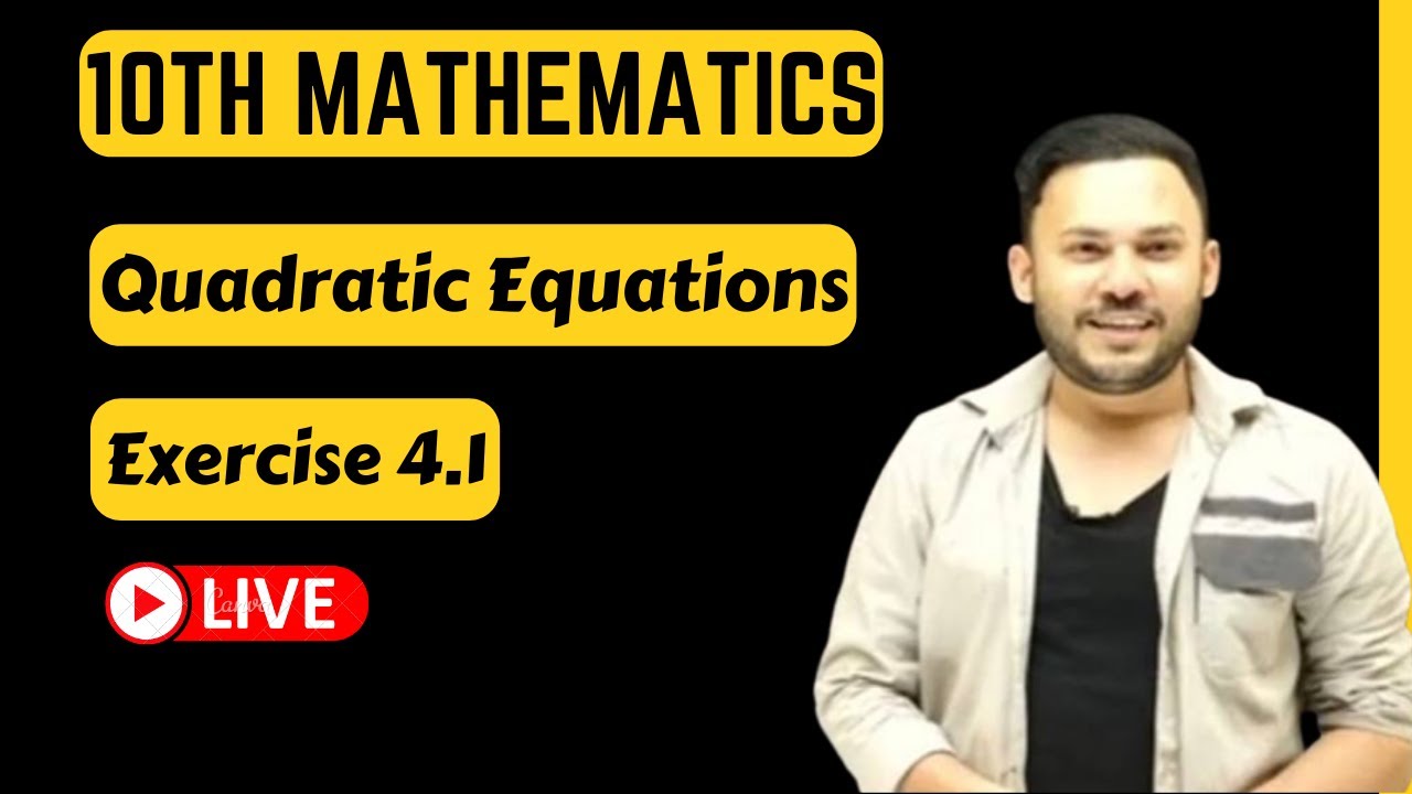 Ex 4.1 || Q1 To Q2 ( Example 1 To 2 ) | Quadratic Equation | lec 1 ...