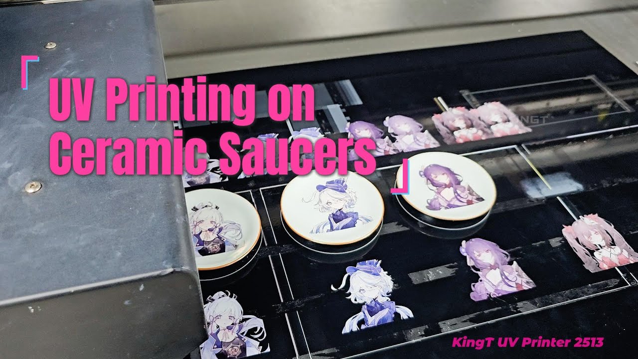 High Drop UV Printing on Procelain Saucer Cups Ceramic Plates Kingt UV ...