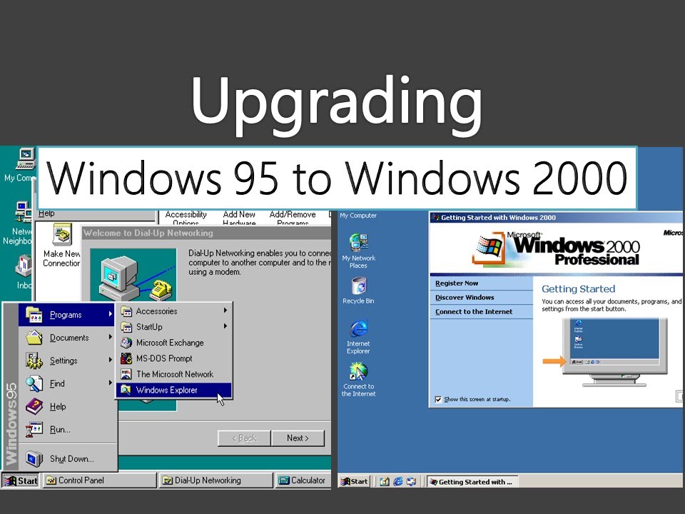 Upgrading Windows 95 to Windows 2000 - YouTube