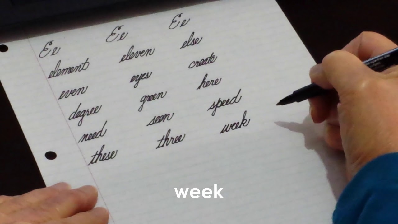 Cursive Writing Practice - Letter E - YouTube
