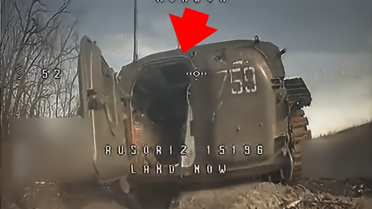 Drone Fly Into BMP-2 Through Backdoor And Detonate - YouTube