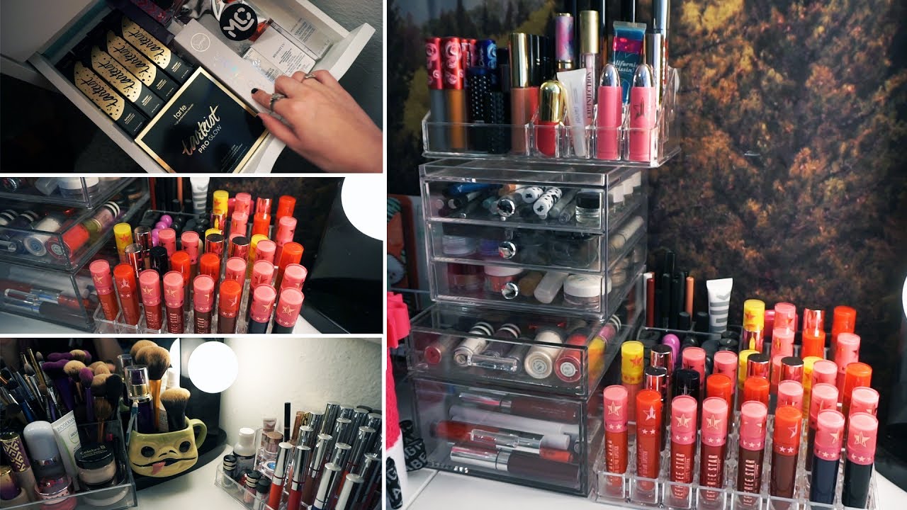 VANITY & MAKEUP COLLECTION TOUR 2017 | Declutter & Organize - YouTube