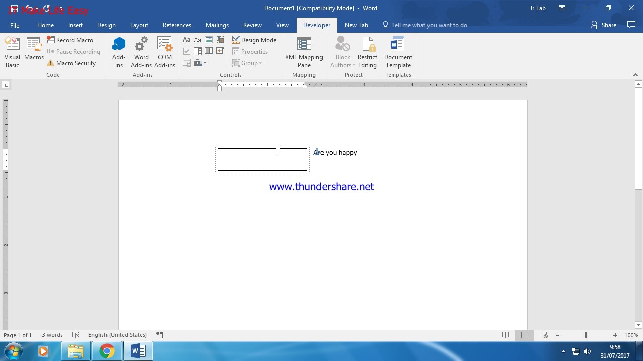 Frame content control in MS Word Doc - YouTube