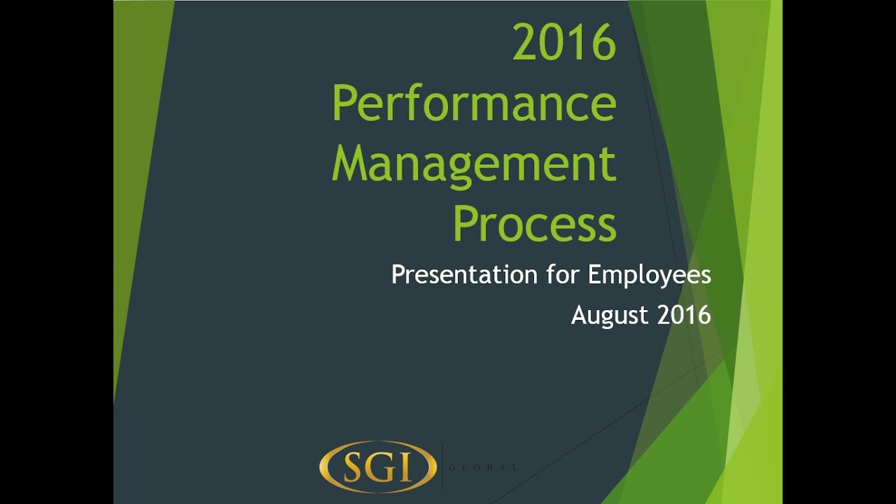 SGI Global - Employee Performance Review Training - YouTube