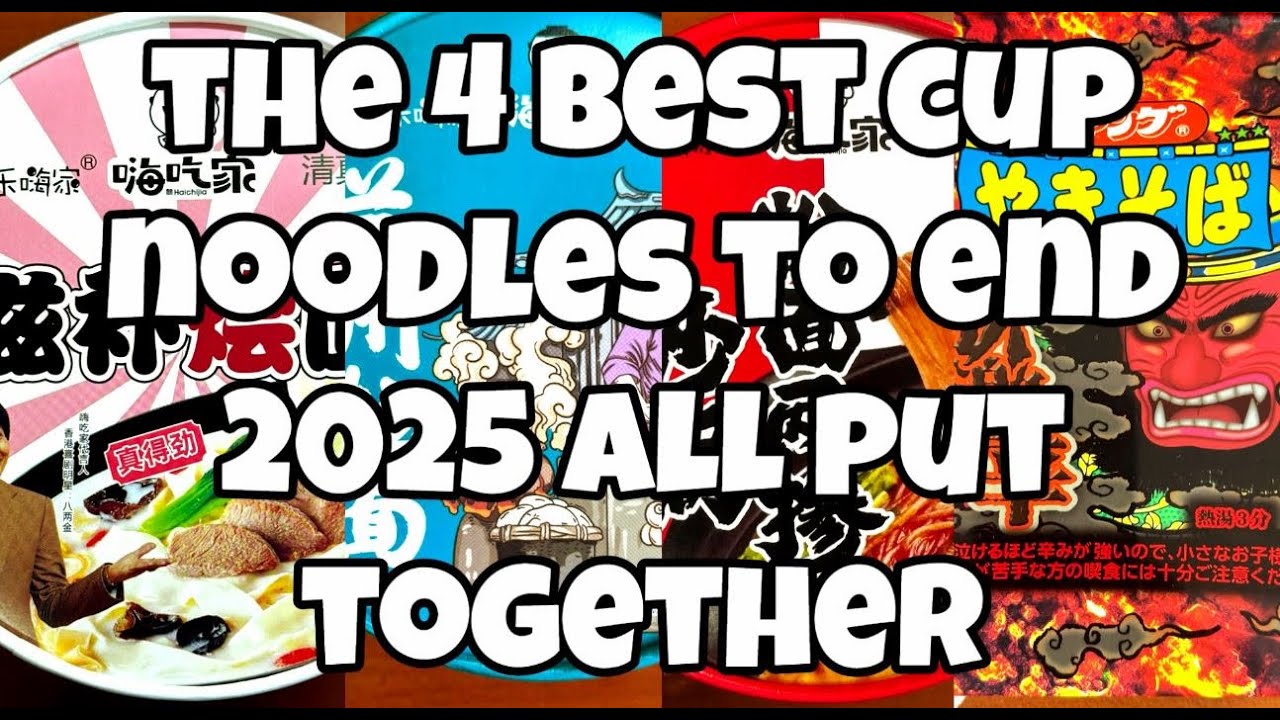 [ASMR 061] The 4 Best Cup Noodles To End 2025 All Put Together - YouTube