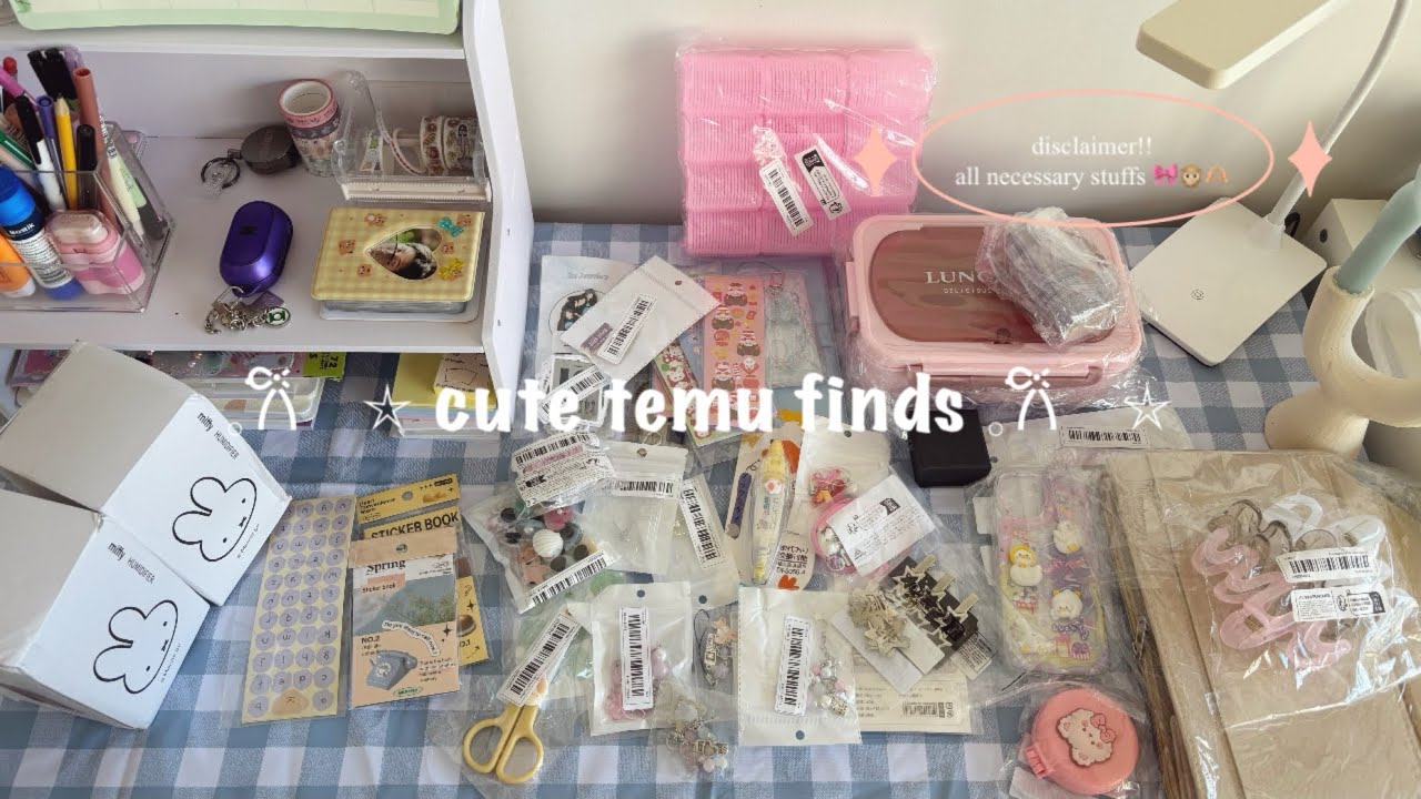 temu haul 🎀 ☁️// cute stationery, miffy, y2k hair accessories // asmr ...